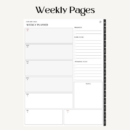 Light Pink Digital Planner 2026 - LIFESTYLE WITH HER